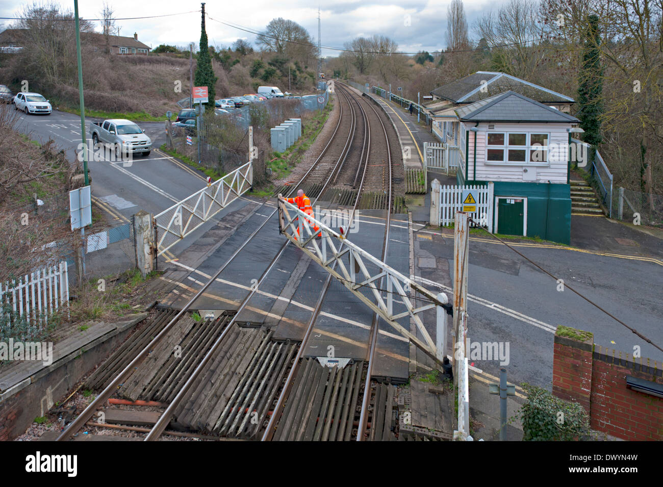 Old level crossing gates hi-res stock photography and images - Alamy