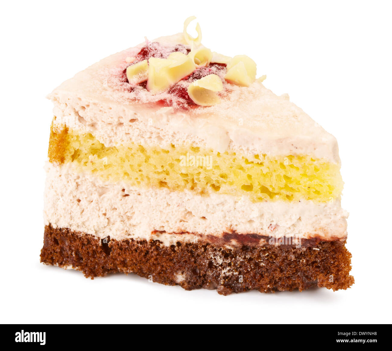 fresh cake with cream, isolated on white Stock Photo - Alamy