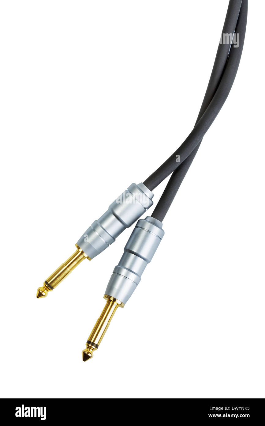 guitar audio jacks, isolated on white background Stock Photo - Alamy
