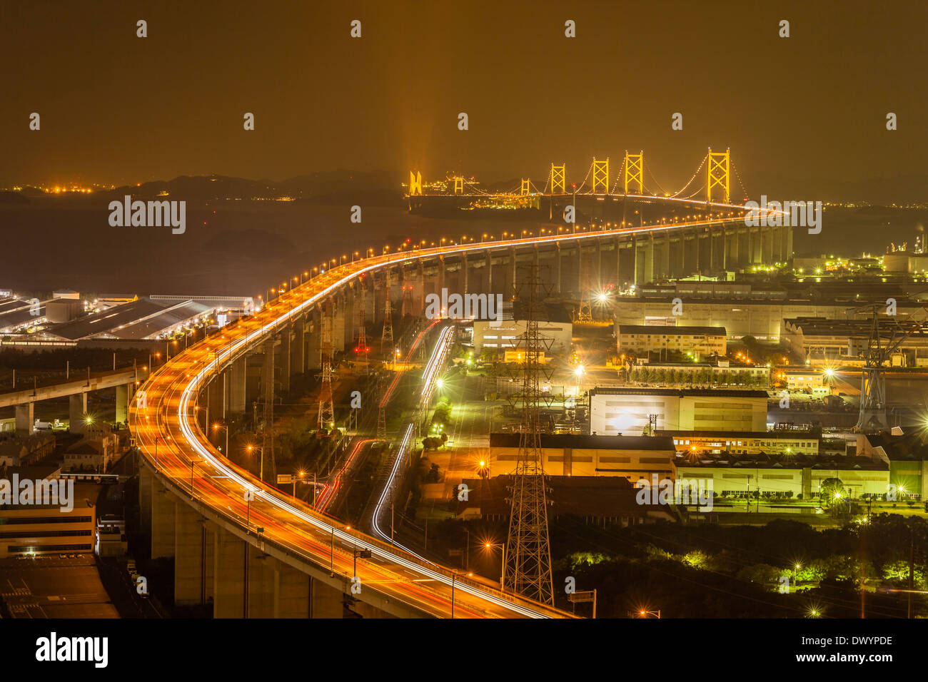 Night View of Mizushima Industrial Zone, Kurashiki, Okayama Prefecture ...