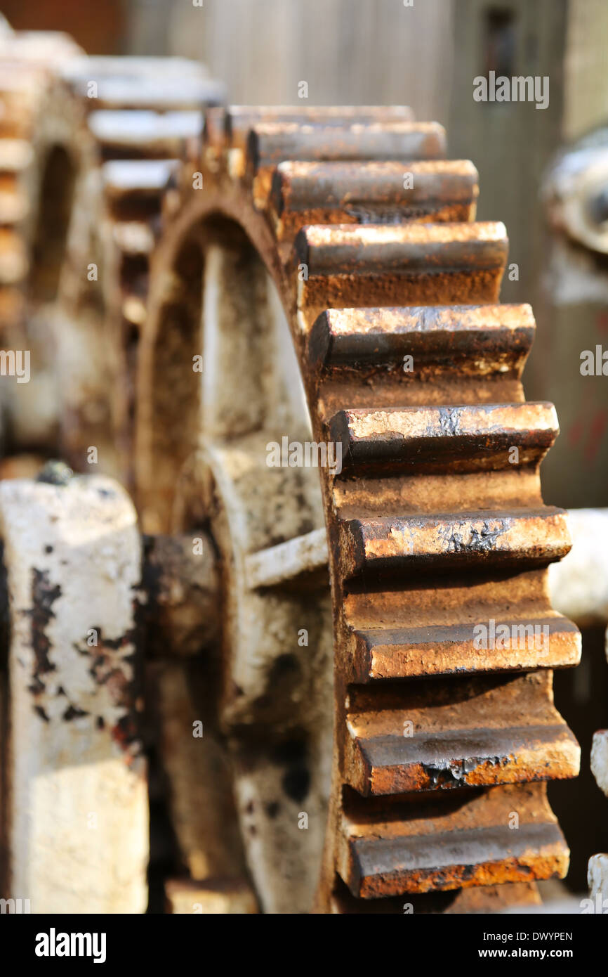 Old rusted gear transmission hi-res stock photography and images - Alamy
