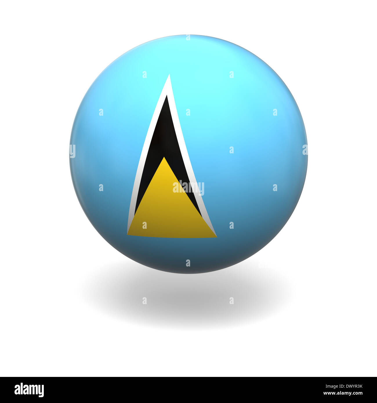National flag of Saint Lucia on sphere isolated on white background ...