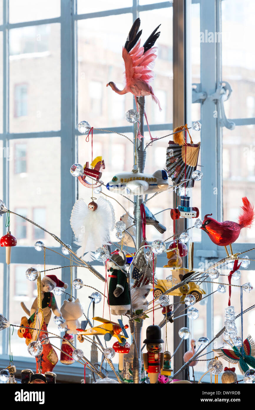 Modern Glass & Metal Christmas Tree, USA Stock Photo - Alamy