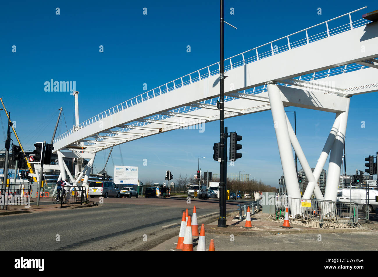 Etihad Campus footbridge under construction across a major road ...