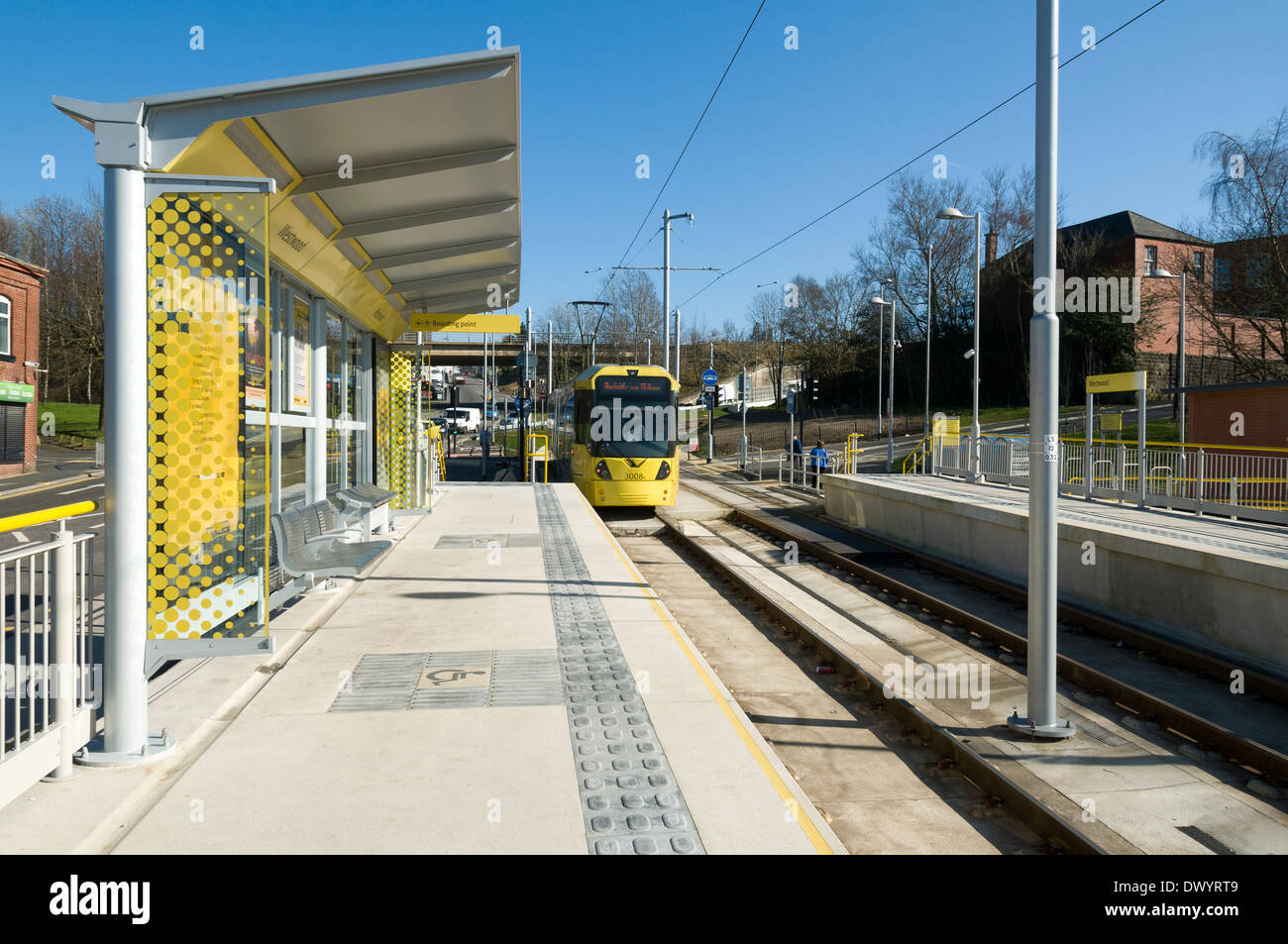 Westwood Metrolink tram stop, Oldham, Greater Manchester, England, UK ...