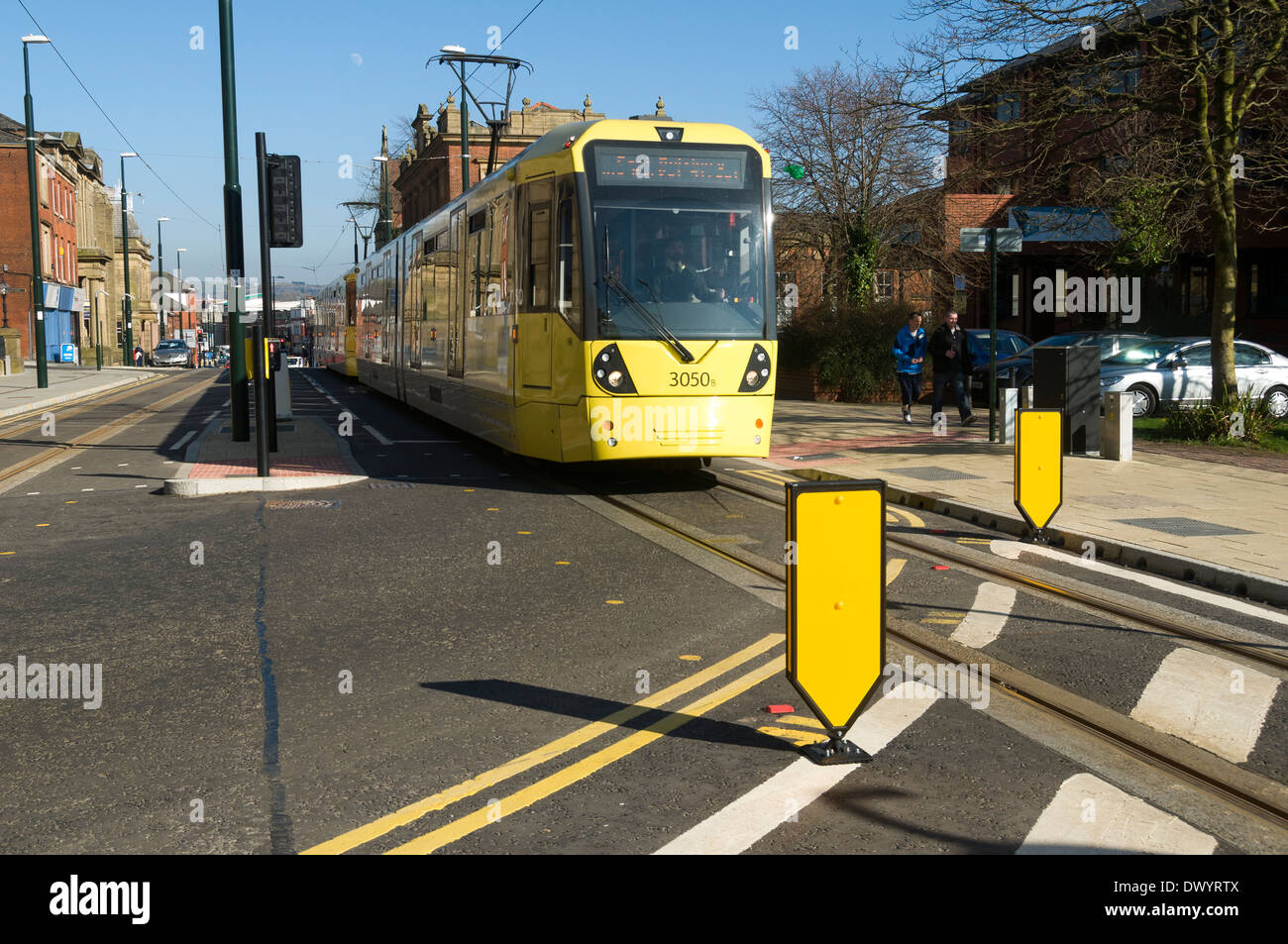 Metrolink tram on Union Street, Oldham, Greater Manchester, England, UK ...