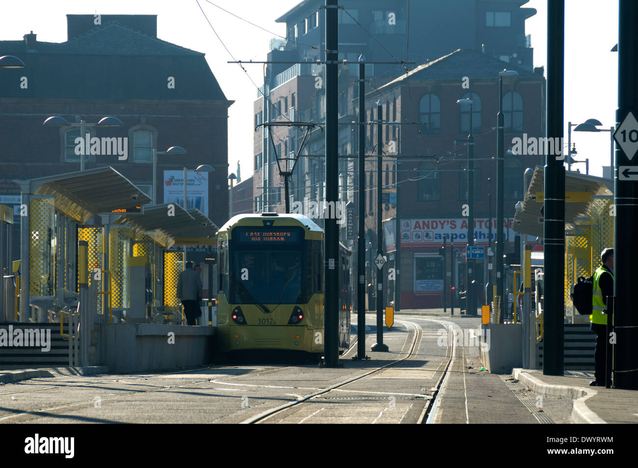 Metrolink tram at Oldham Mumps Metrolink stop, Union Street, Oldham ...