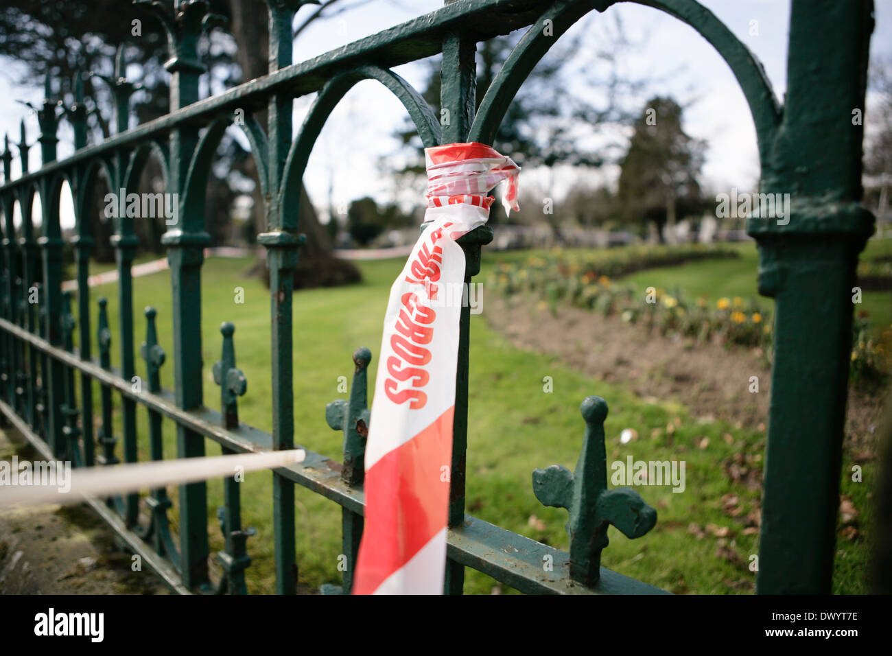 Falls Road, Belfast County Antrim, UK 15th March 2014. Inner cordon ...