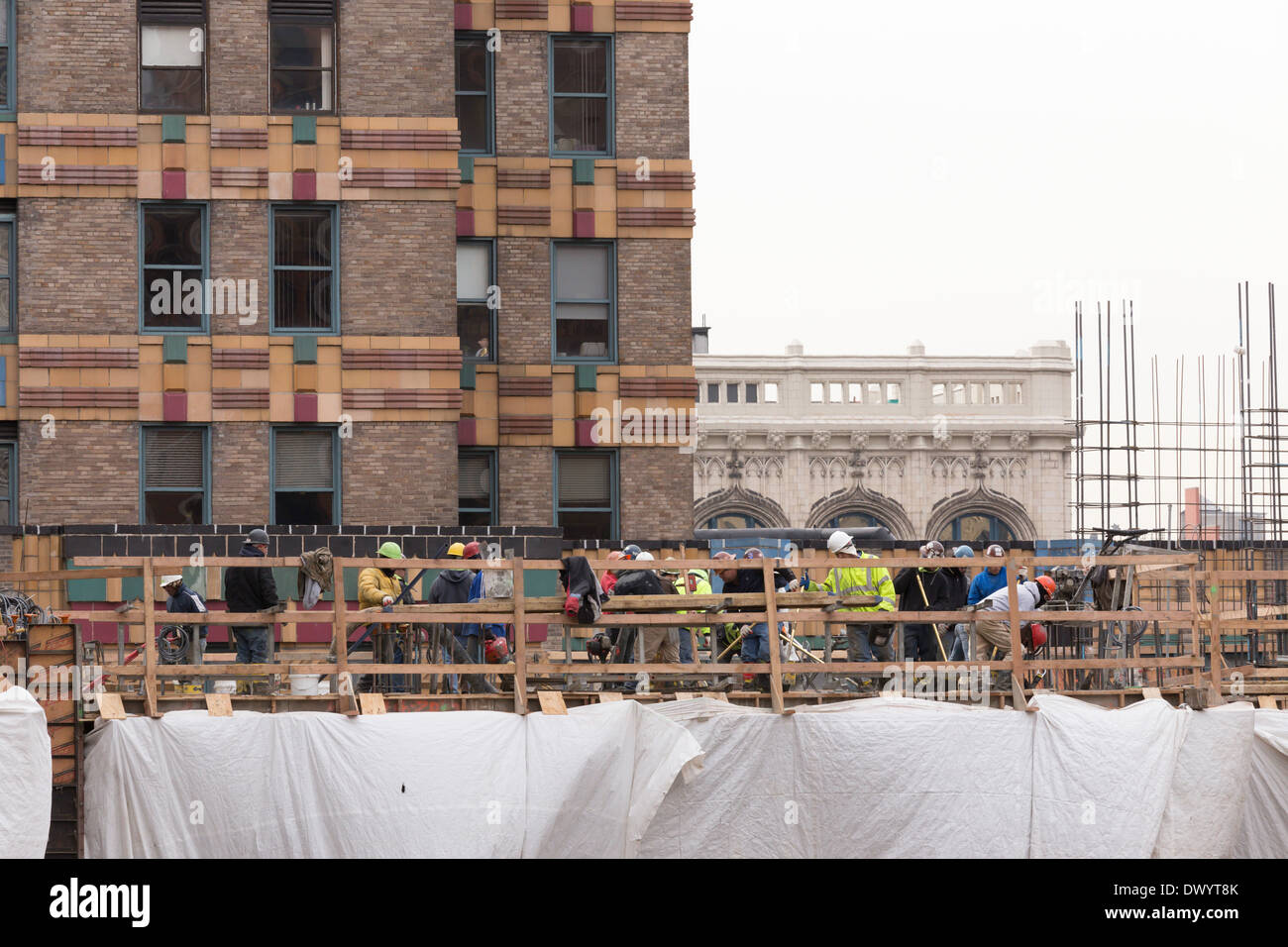 Scaffolding high rise building new construction hi-res stock ...