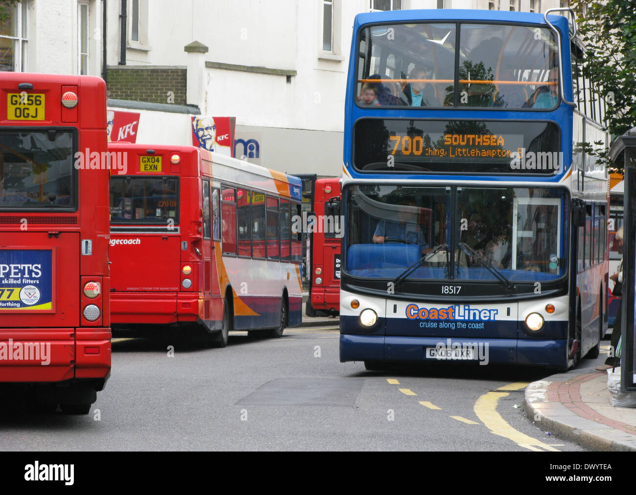 Stagecoach buses in Worthing town centre West Sussex UK Stock Photo - Alamy