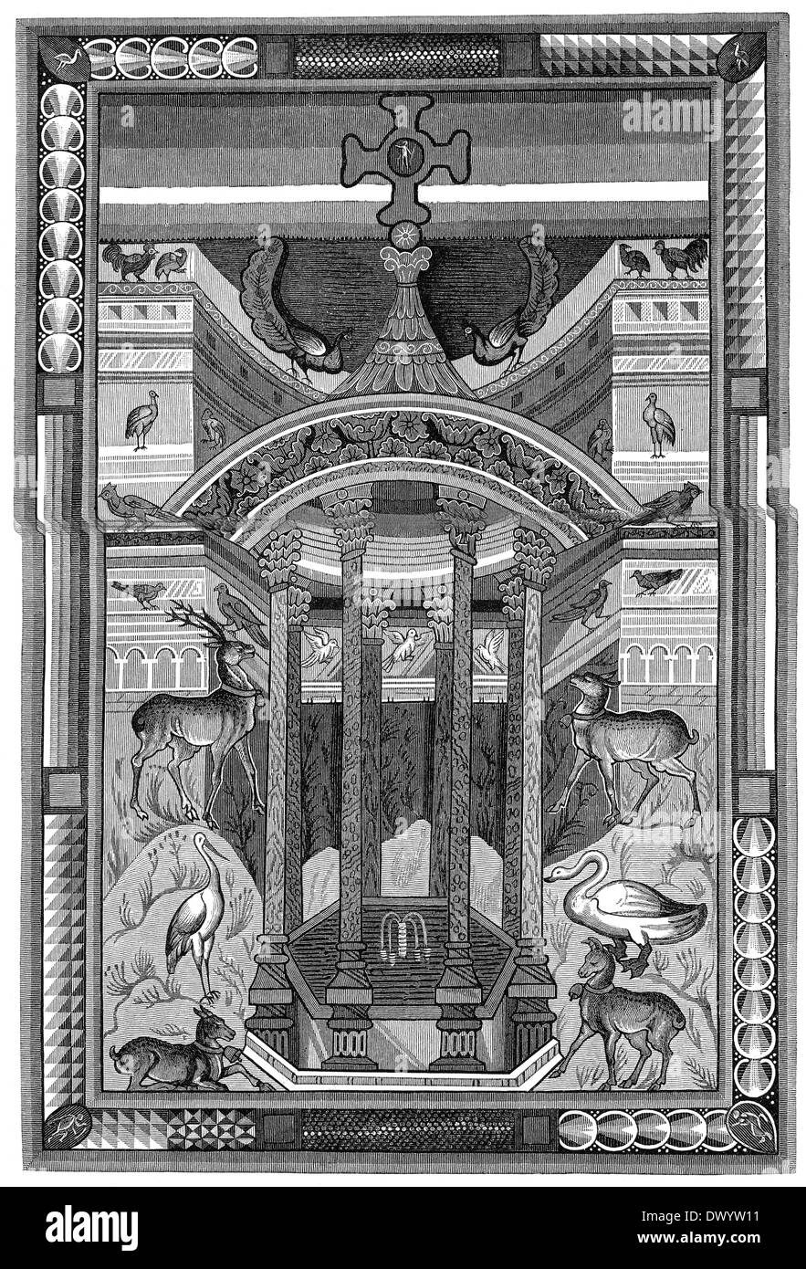 Carolingian miniature, illuminated manuscript, 9th Century, Charlemagne ...