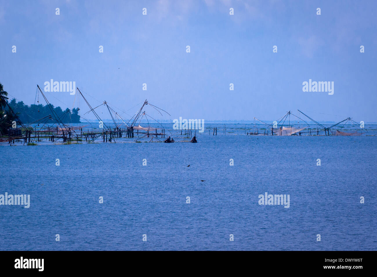 South Southern India Kerala backwater waterway canal Chinese fishing ...