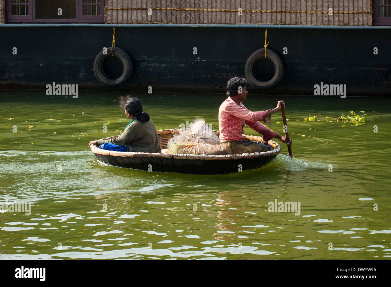 South Southern India Kerala backwater tour cruise waterway canal couple ...