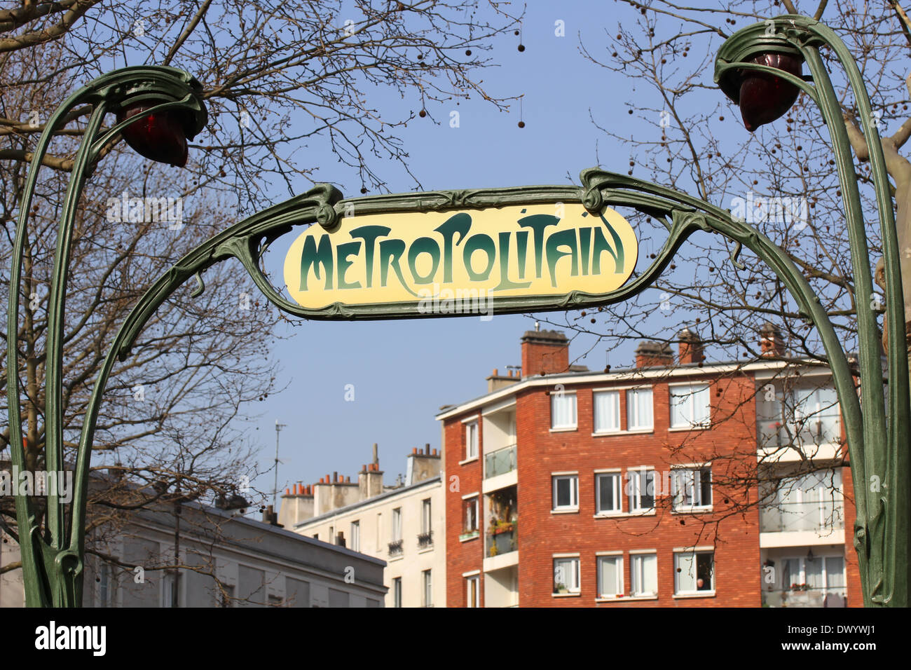 Ancient subway sign in Paris Stock Photo - Alamy