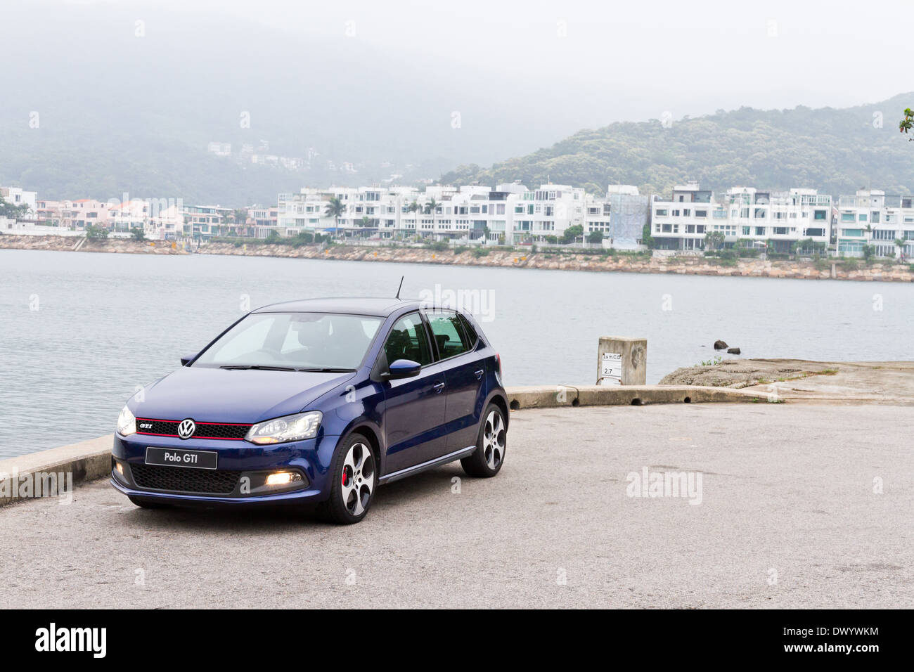 Volkswagen Polo GTI 2013 Model with blue colour Stock Photo - Alamy