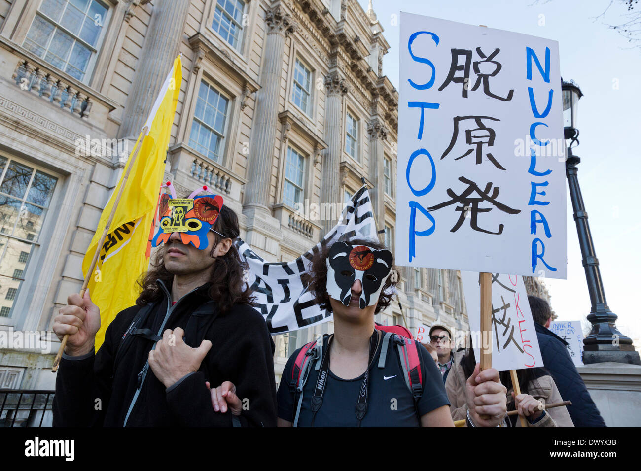 London, UK. 15 March 2014. Protest to remember the Fukushima Daiichi ...