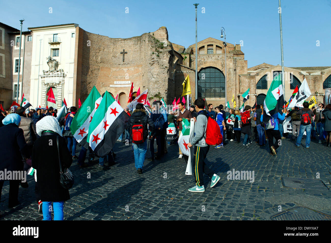 Demo for peace in Syria Stock Photo - Alamy
