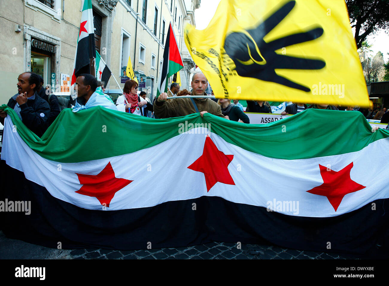 Demo for peace in Syria Stock Photo - Alamy