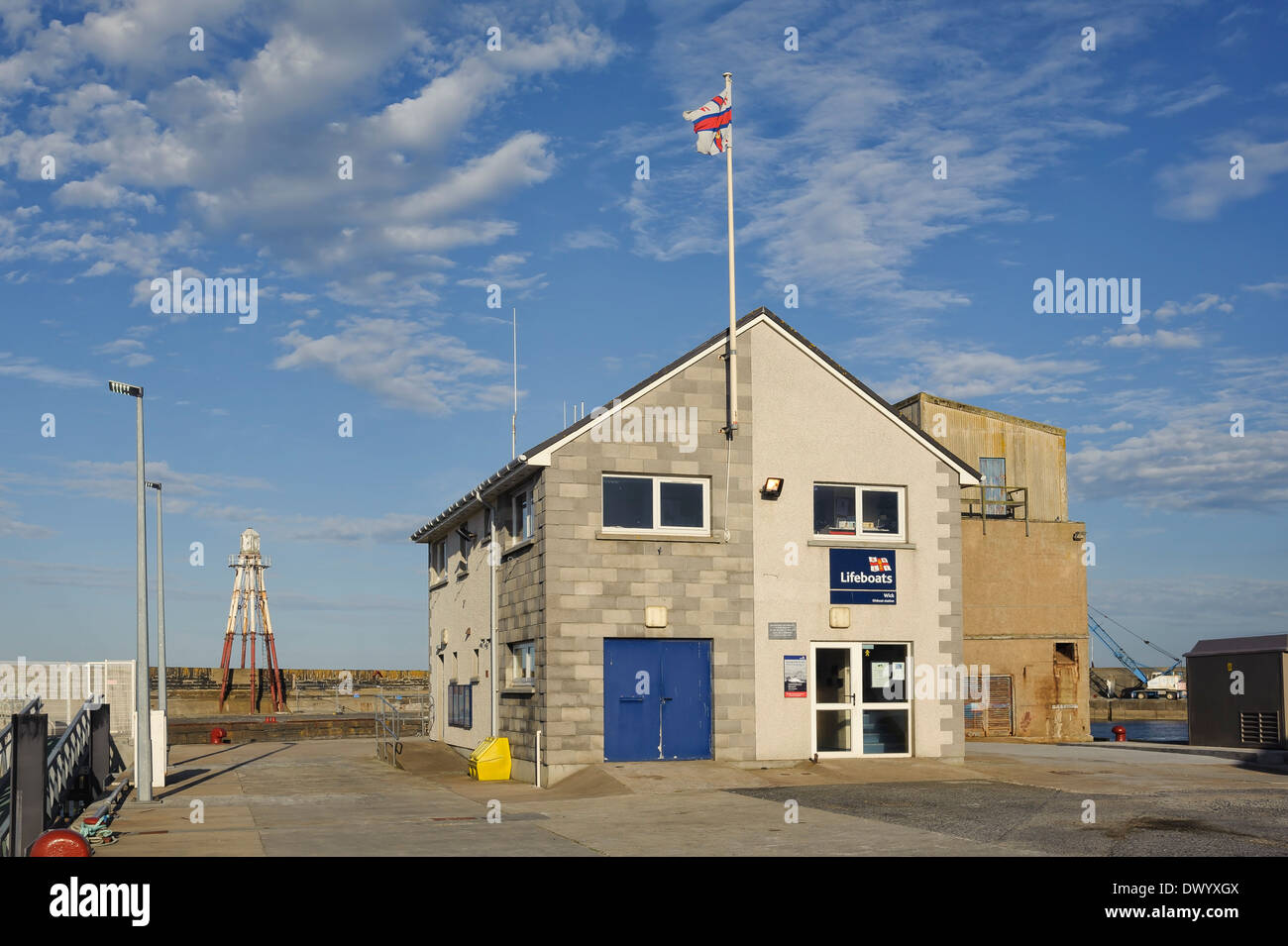 The RNLI lifeboat station at the harbour in Wick, Scotland Stock Photo ...
