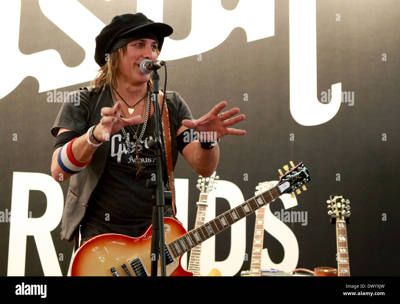 US guitarist Ryan Roxie of the Alice Cooper Band speaks at the music ...