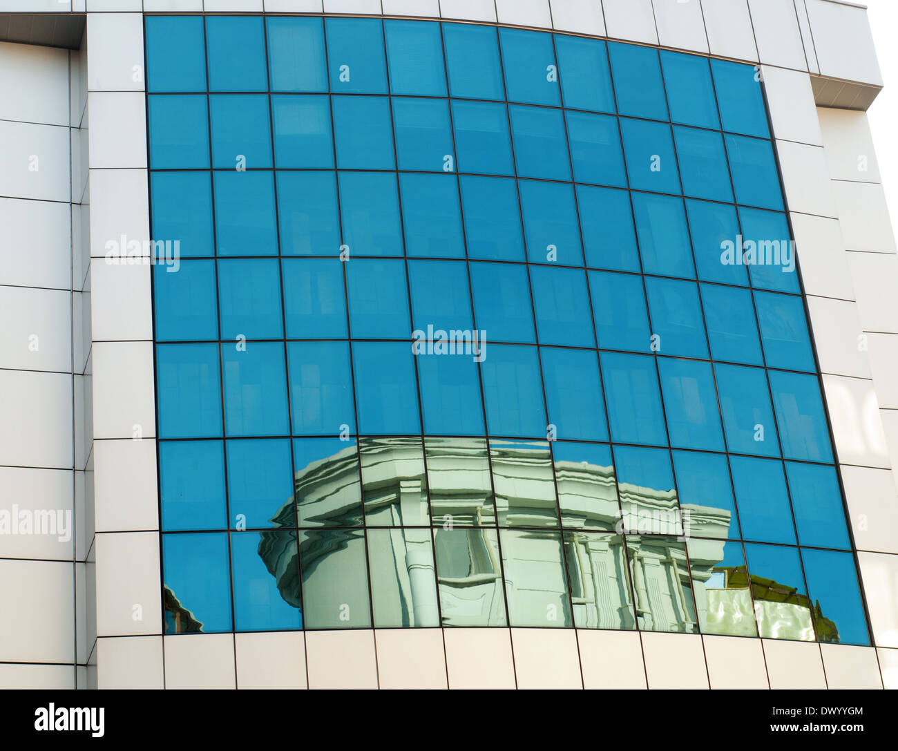 Transparent blue building windows of business center Stock Photo - Alamy