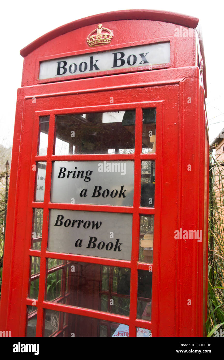 Limpley Stoke Bath Somerset England UK Red Telephone Box Library Stock ...
