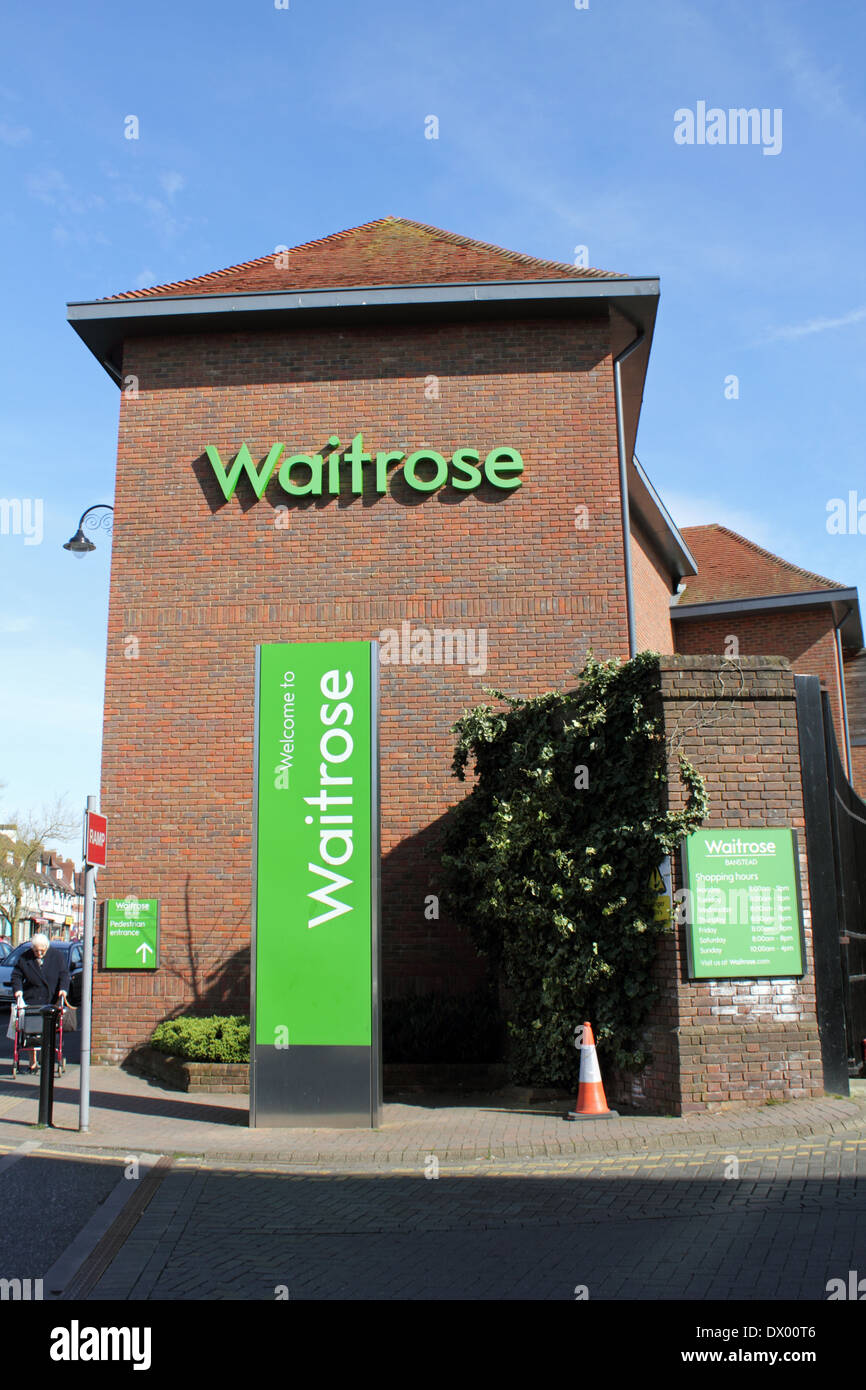 Waitrose store in the High Street Banstead, Surrey, England Stock Photo ...