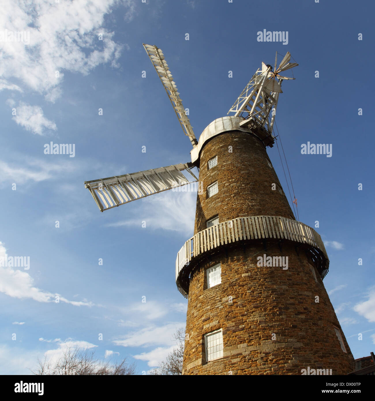 working windmill at Whissendine, Rutland, 6 storey, built 1809 Stock ...
