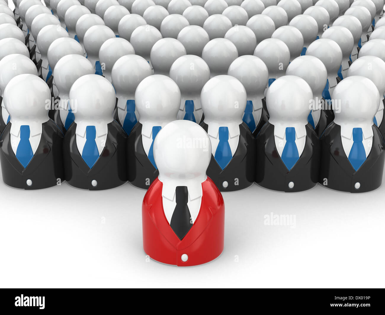 Concept of team leader. People on white background. 3d Stock Photo - Alamy