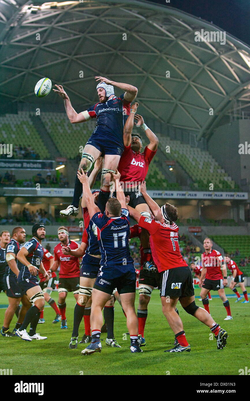 Melbourne, Australia. 14th Mar, 2014. HUGE PYLE of the Melbourne Rebels ...