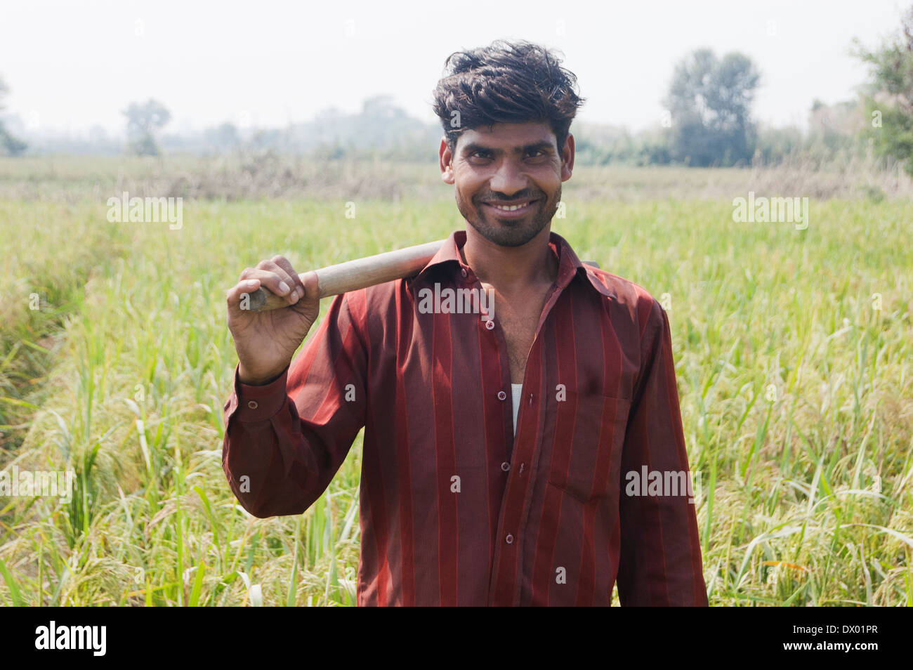 1 Indian Farmer Standing in Farm Stock Photo - Alamy