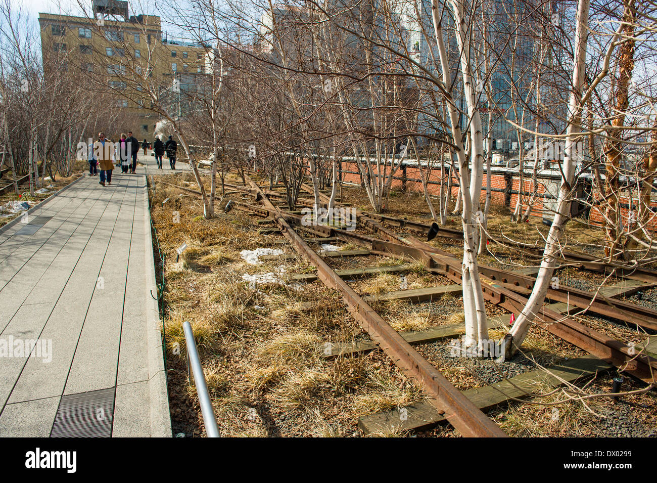 View of New York's High Line Park, created on a disused stretch of ...