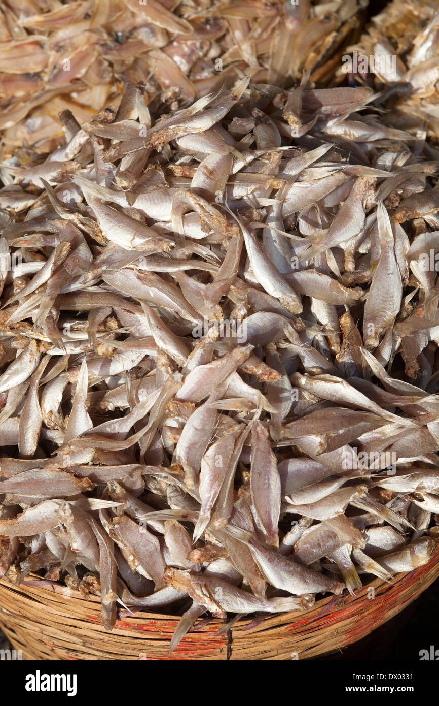 Dried Fish Stall at My Tho Town Market Vietnam Stock Photo - Alamy