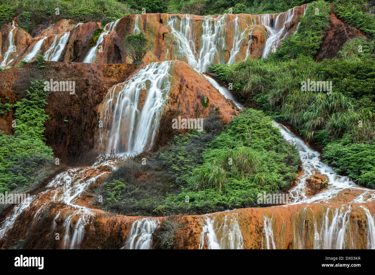 Jinguashin Golden Waterfall, New Taipei, Taiwan Stock Photo - Alamy