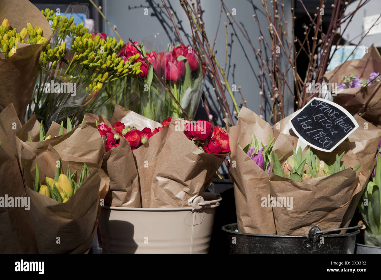 Florist Display Of Spring Flowers Stock Photo - Alamy