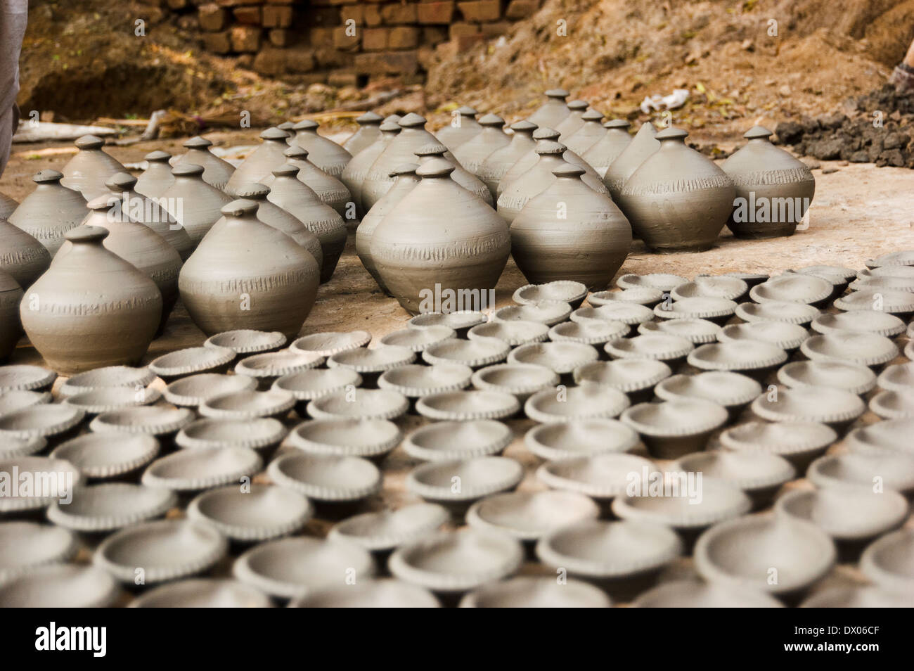 Indian EarthPot for Drying Up Stock Photo - Alamy