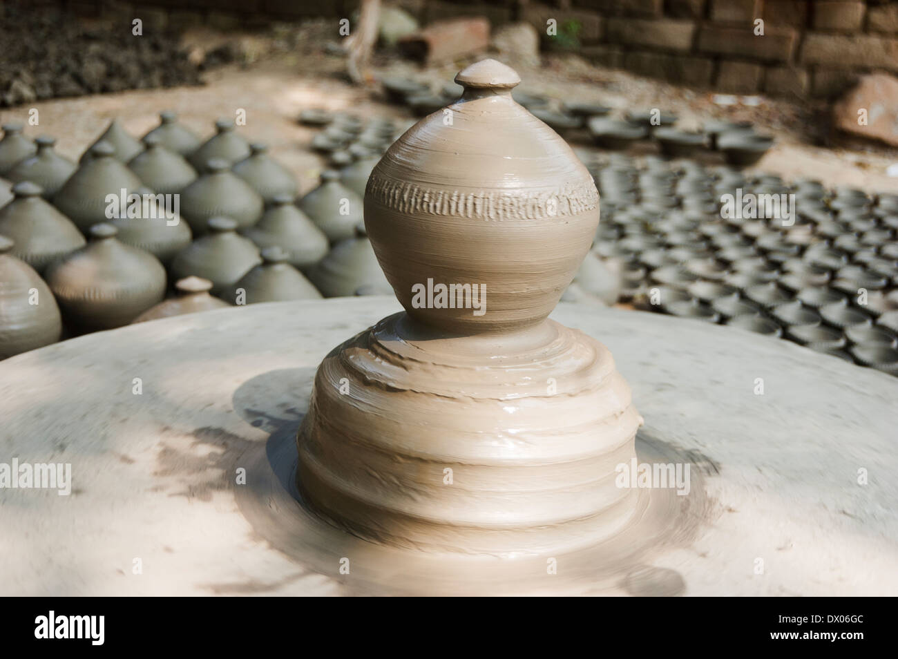 Indian EarthPot for Drying Up Stock Photo - Alamy