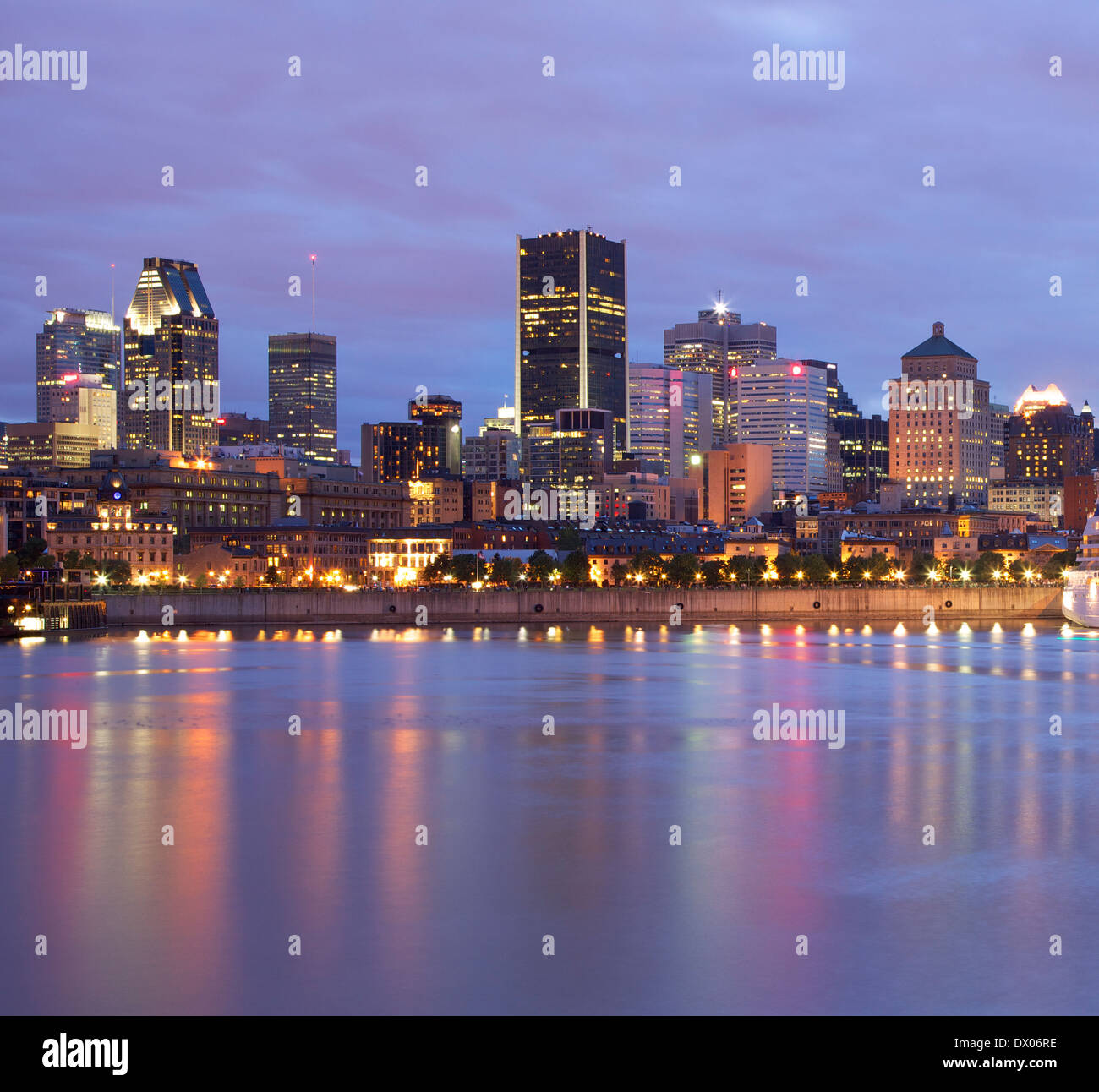 Montreal skyline at dusk, Quebec, Canada Stock Photo - Alamy