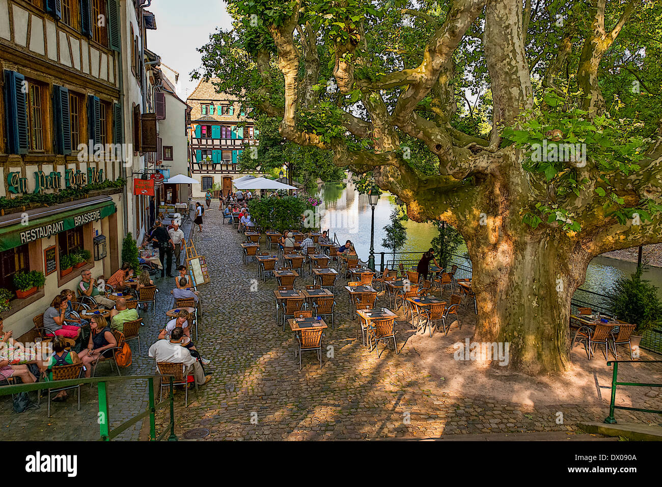 Café along River Ilu in Strasbourg, France Stock Photo - Alamy