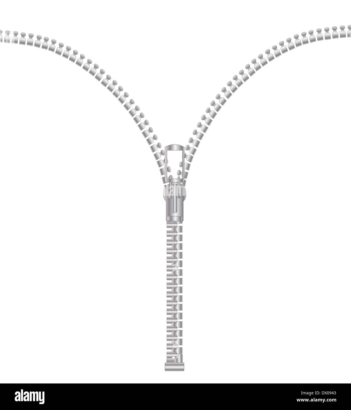 A typical zipper isolated on a white background Stock Photo - Alamy