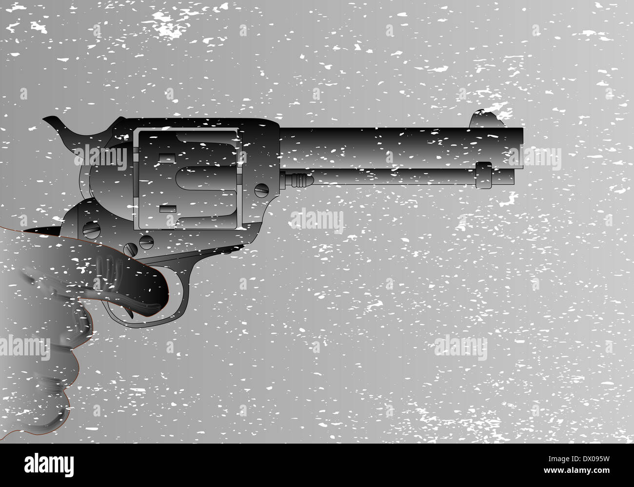 A hand with the finger pulling the trigger of a six gun Stock Photo - Alamy