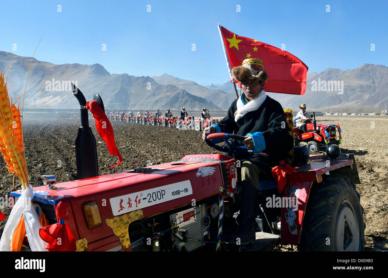Lhasa, China's Tibet Autonomous Region. 16th Mar, 2014. A tractor ...