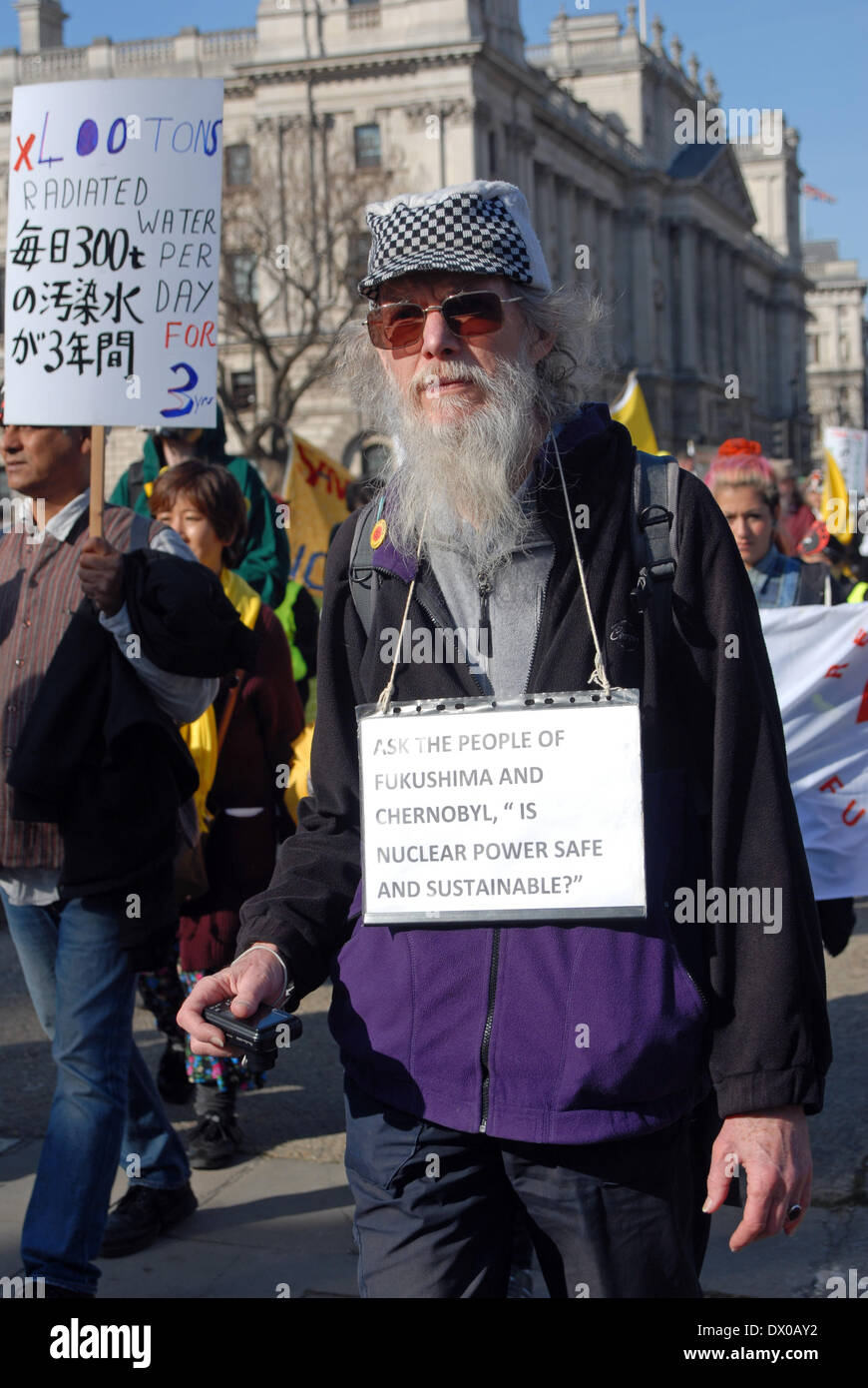 London, UK. 15th March 2014. Anti nuclear protest rally held outside ...