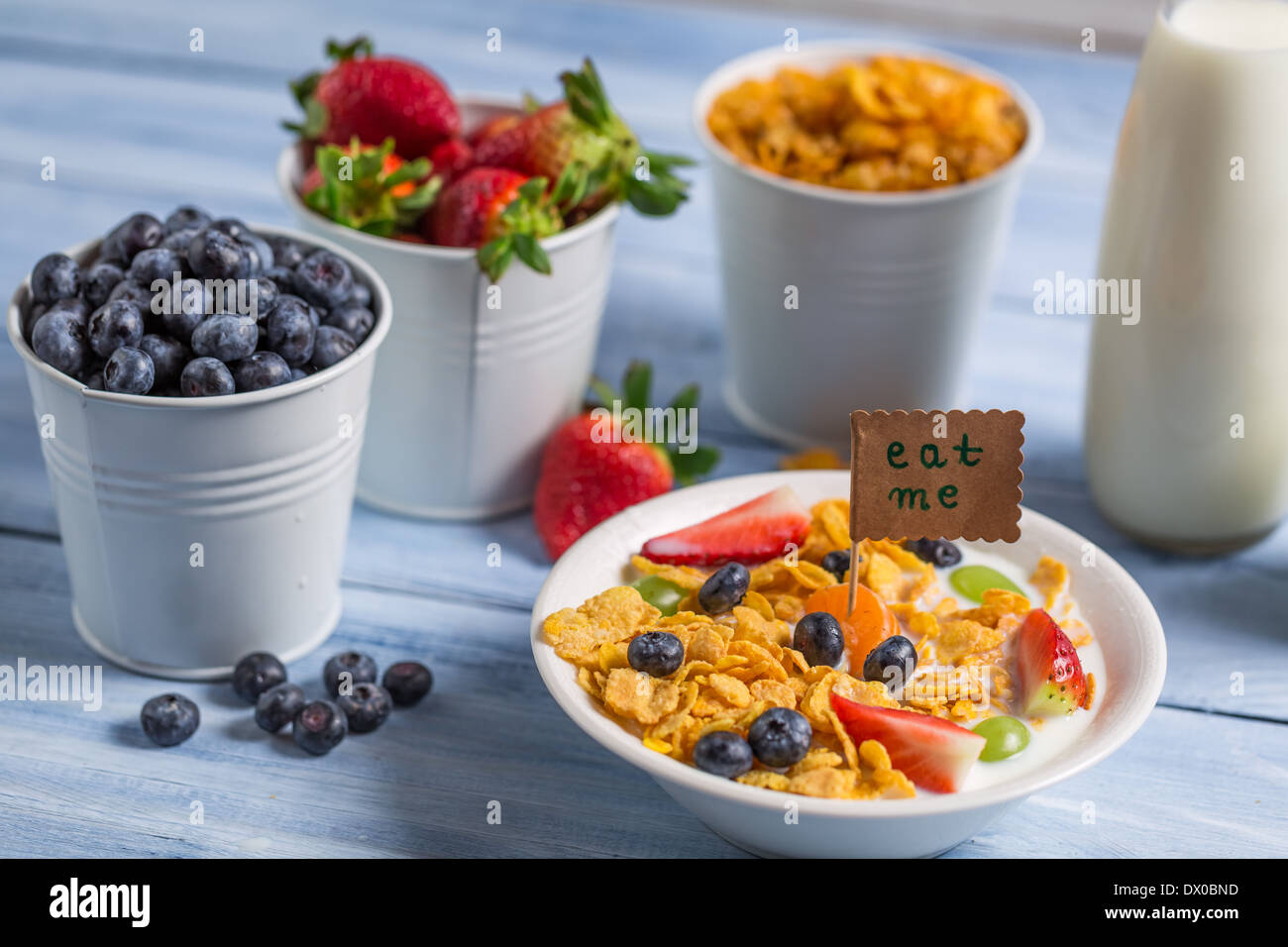 Healthy breakfast ready to eat Stock Photo - Alamy