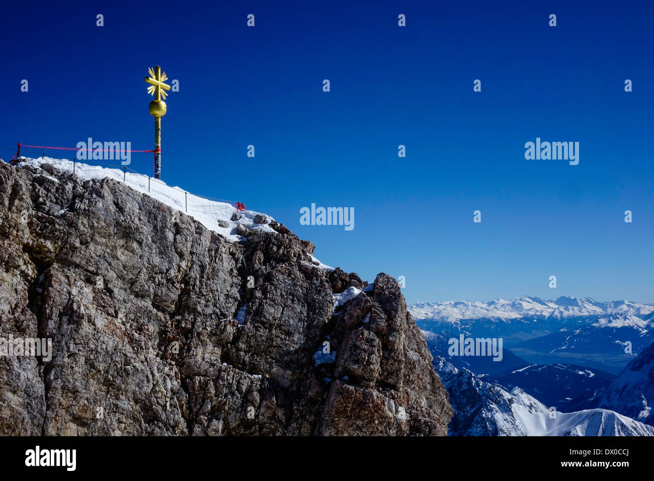 View from the Zugspitze, Germany's highest mountain of the Alps Stock ...