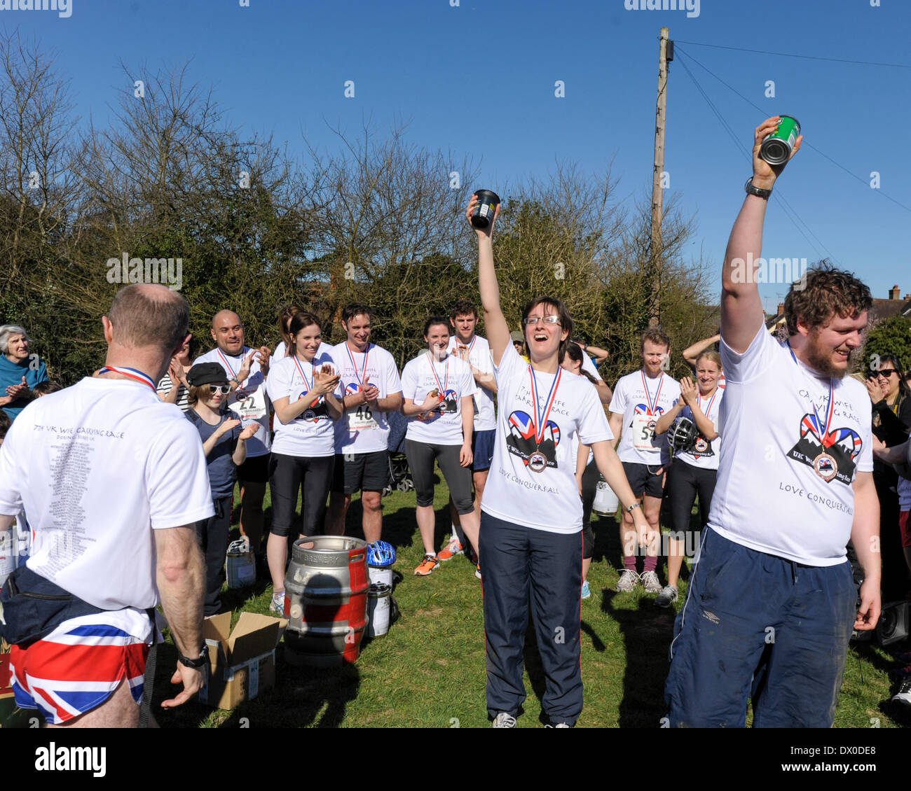 Dorking, UK, 16/03/2014 : The 7th UK Wife Carrying Race. Males or ...