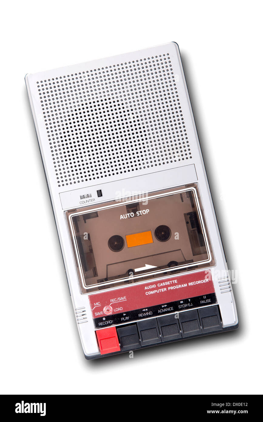 Old Cassette Tape player and recorder on a white background Stock Photo ...