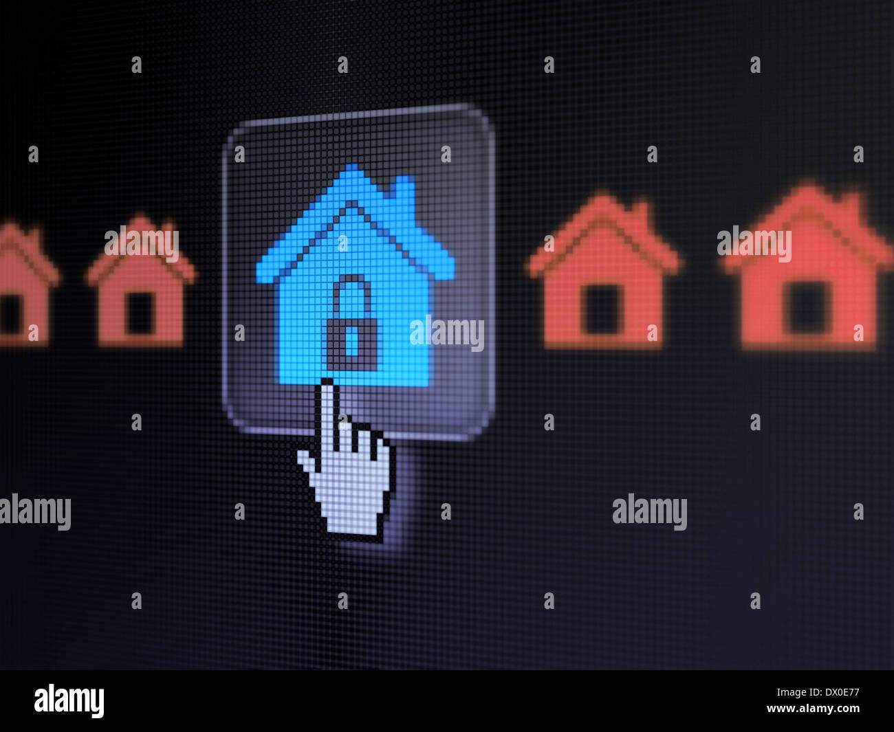 Protection concept: Home on digital computer screen Stock Photo - Alamy