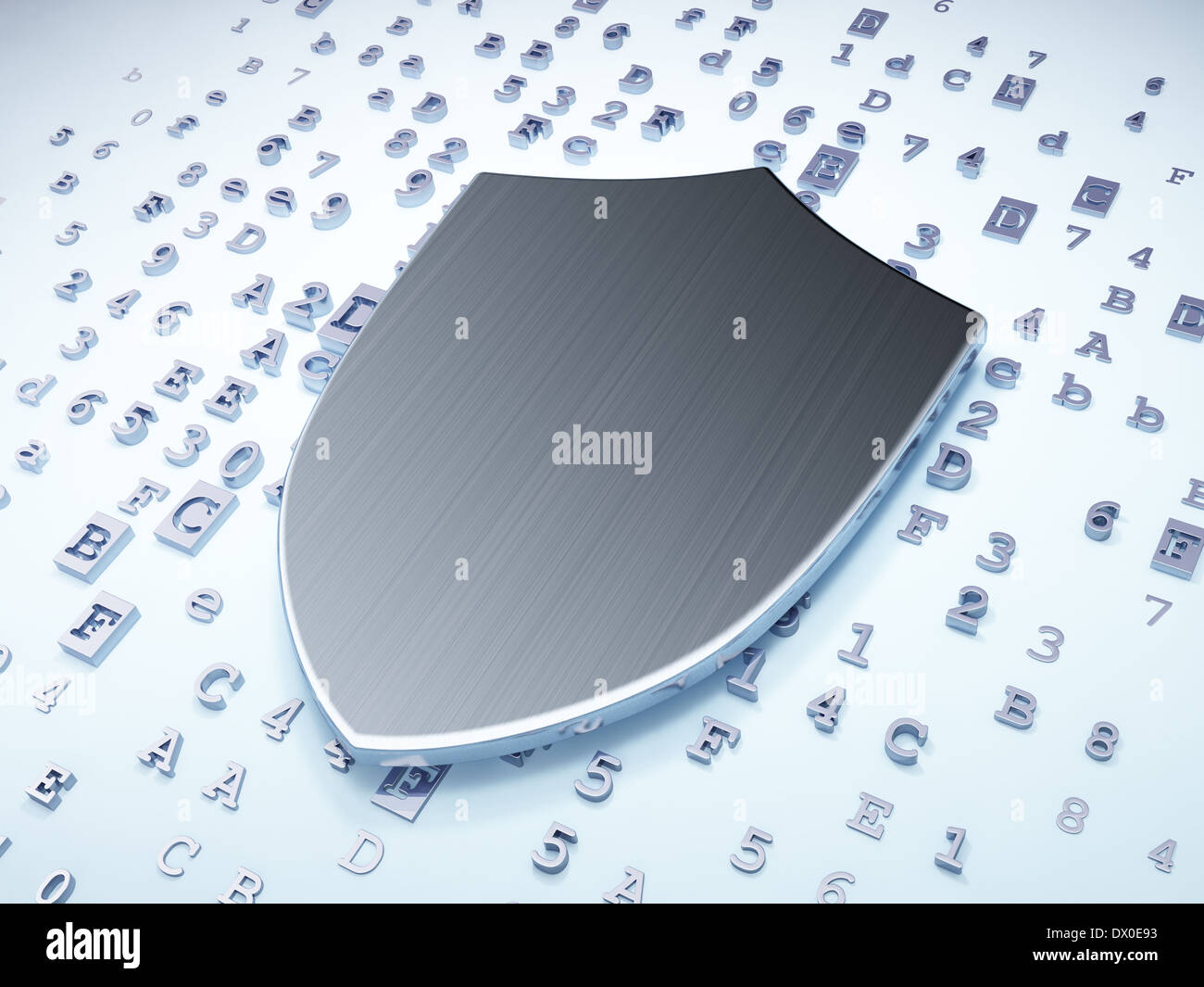 Protection concept: Silver Shield on digital background Stock Photo - Alamy