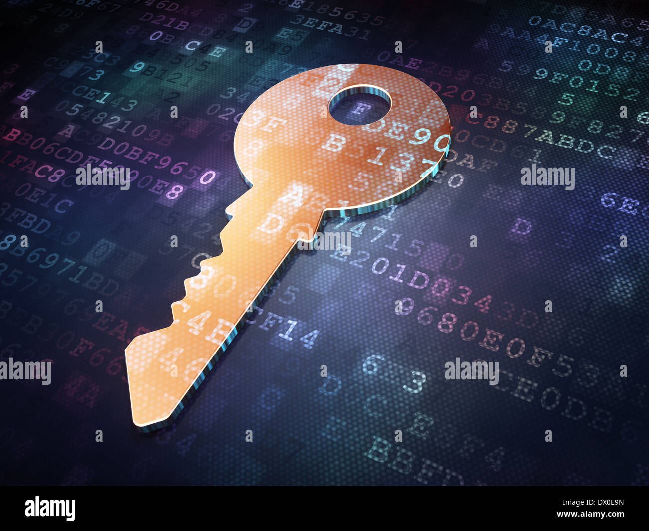 Security concept: Golden Key on digital background Stock Photo - Alamy